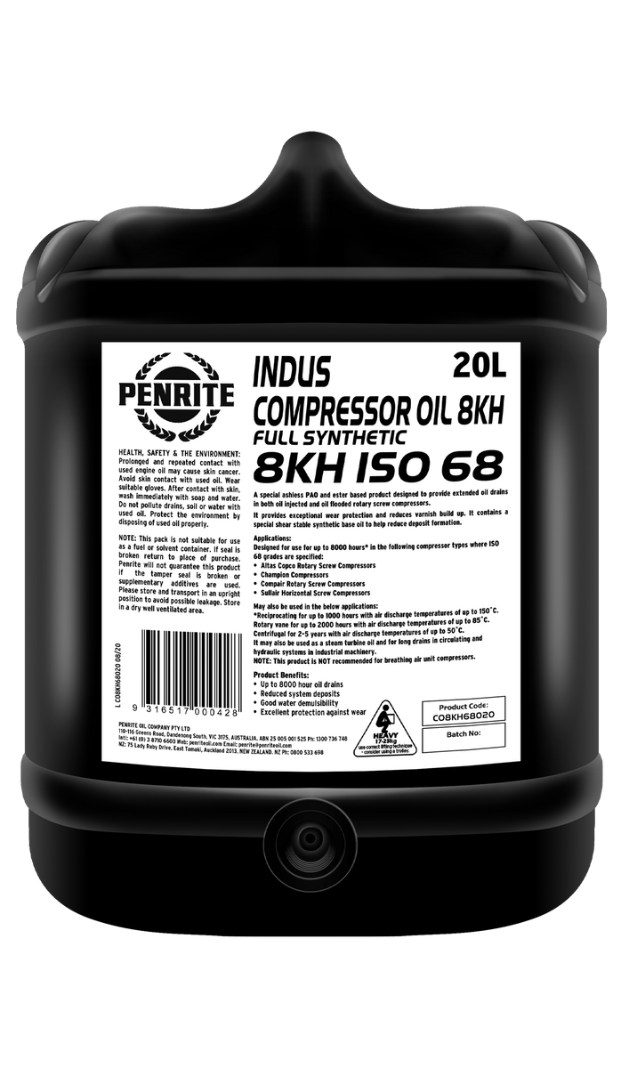 INDUS Compressor Oil 8KH ISO 68 20L - Penrite – Universal Auto Spares