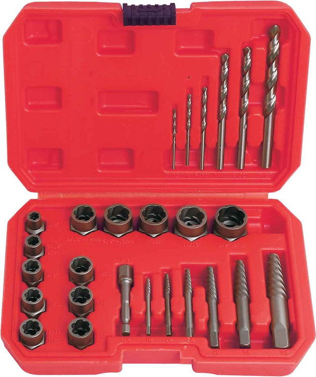 26pc Screw & Bolt Extractors with Drill Bits - PKTool – Universal Auto ...