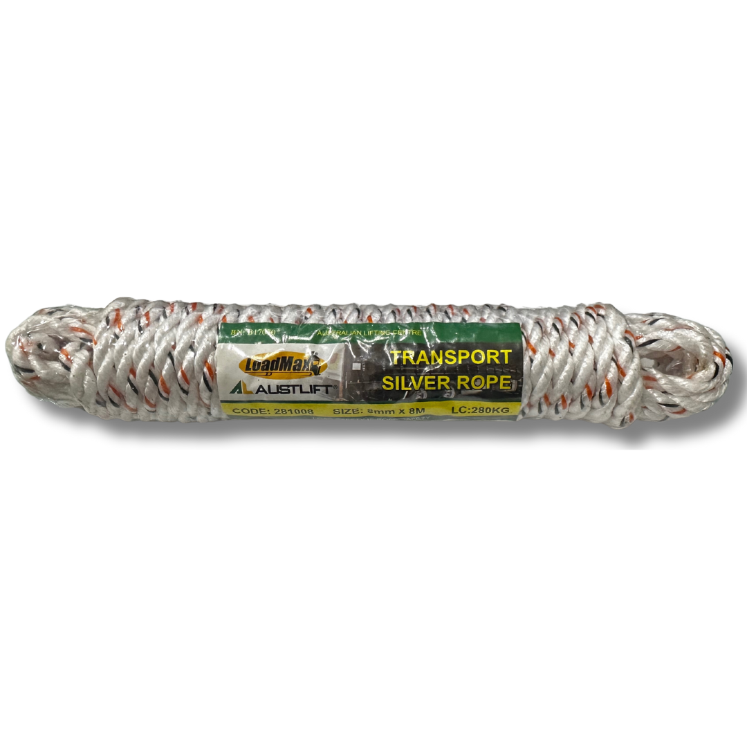 Transport Silver Rope 280KG 8mm x 8M - AustLift – Universal Auto Spares