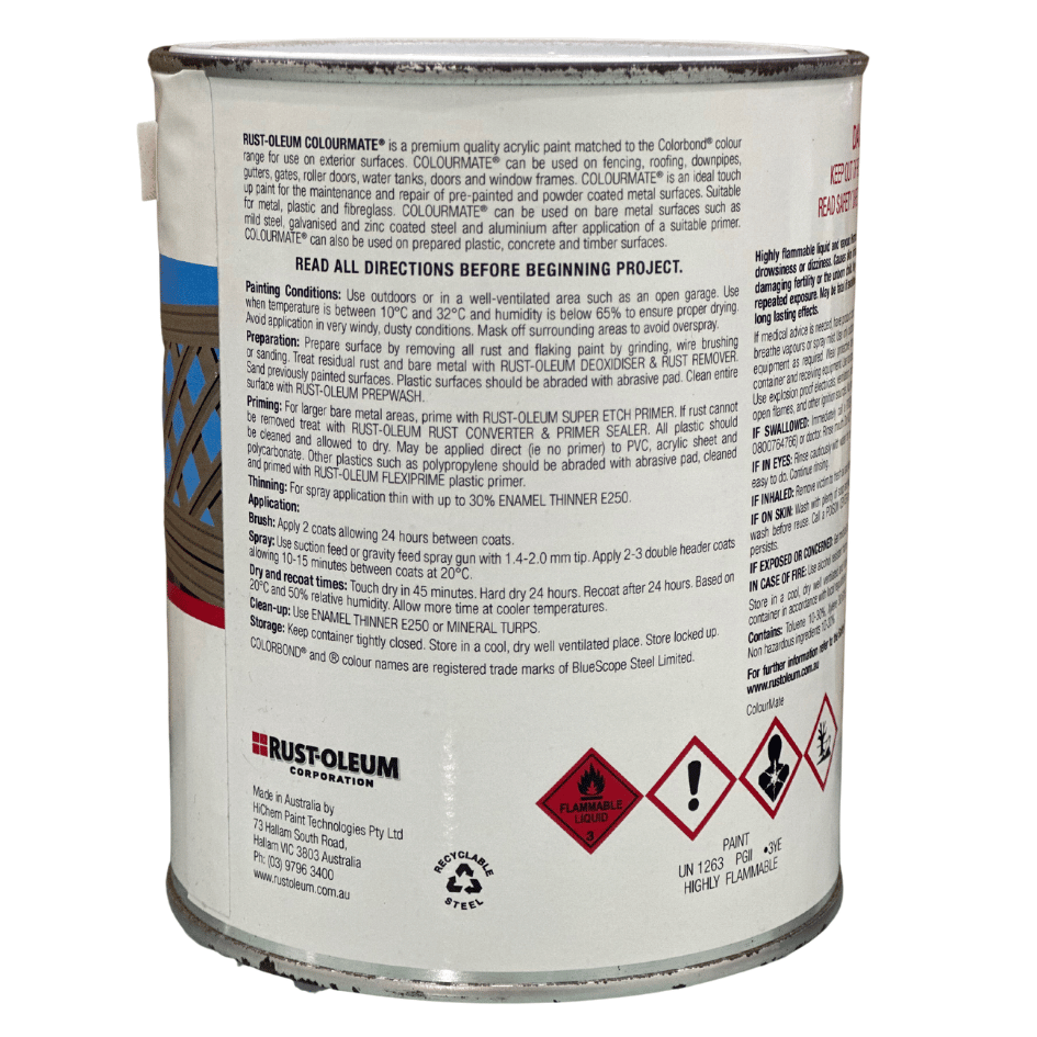 Cove Outdoor Paint Colourmate Colorbond 1L - Rust-Oleum – Universal ...