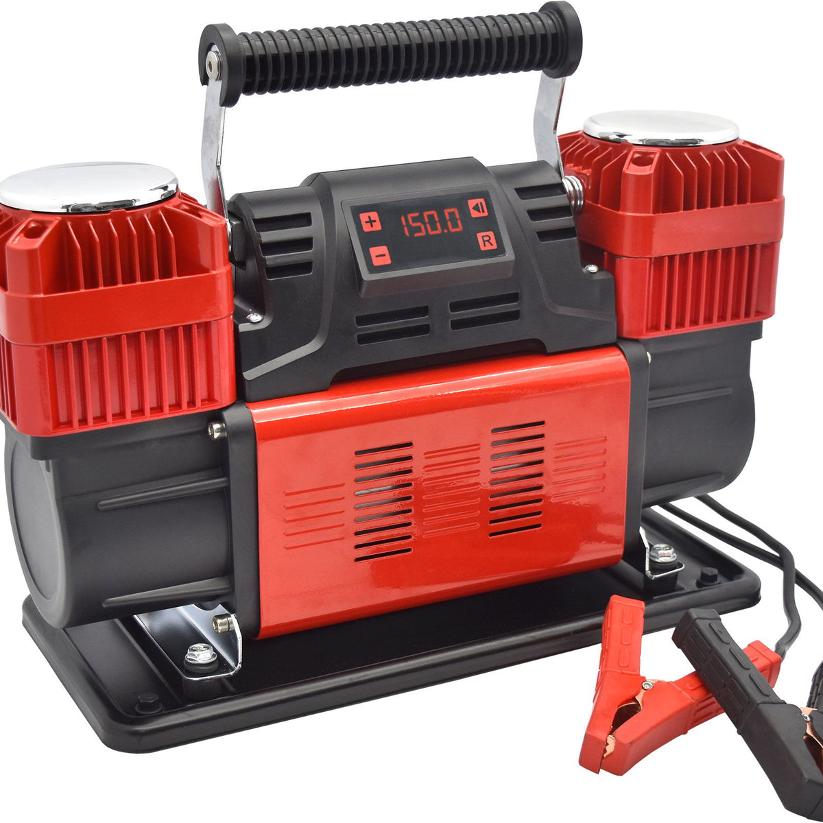 Heavy-Duty 12V Air Compressor Twin Cylinder 150PSI Max 300LPM Output ...