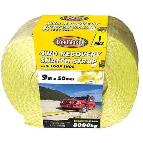 Snatch Strap 9mtr, With Loop Ends, Breaking Strain 8000kg - LoadMaster ...
